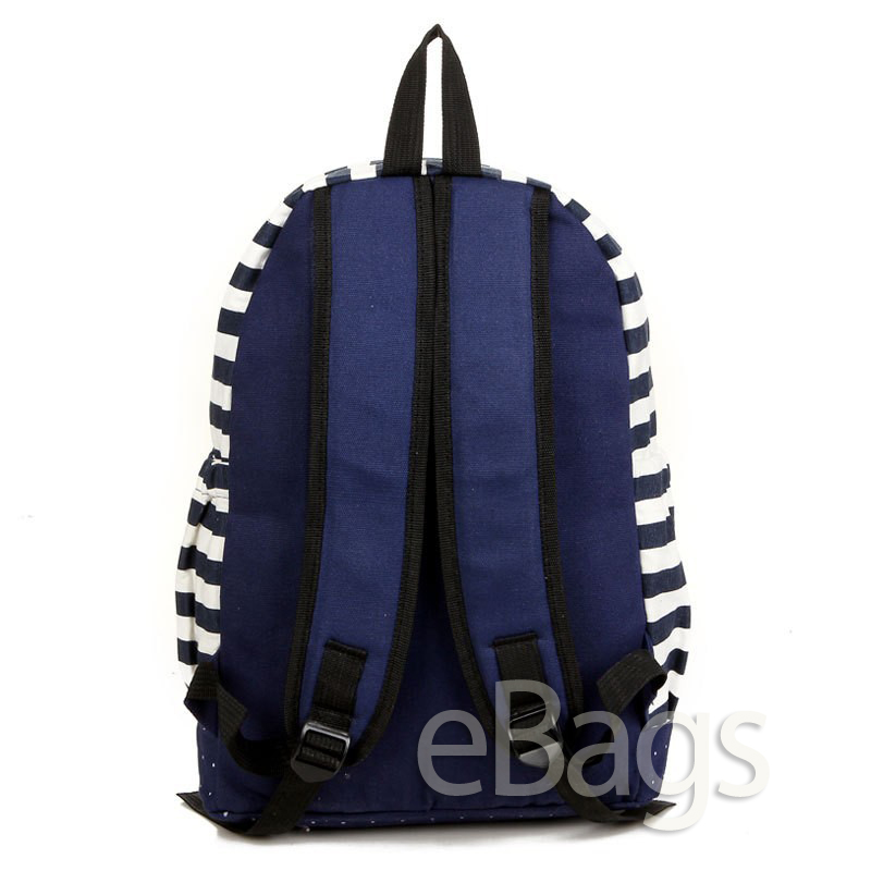 Fashion Dot Striped Canvas Backpack on Luulla